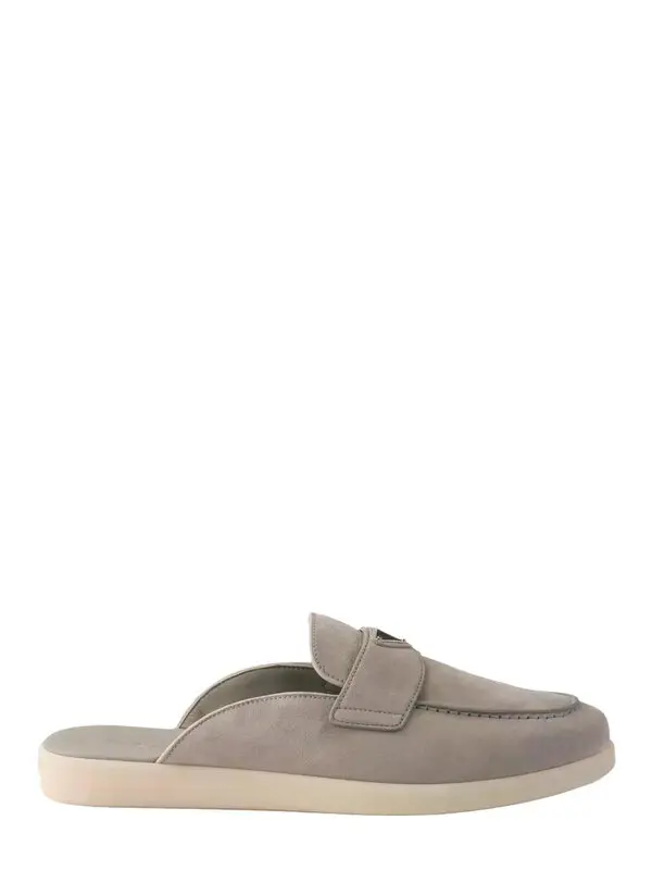 Prada Suede Slip-on Mules - Neutrals
