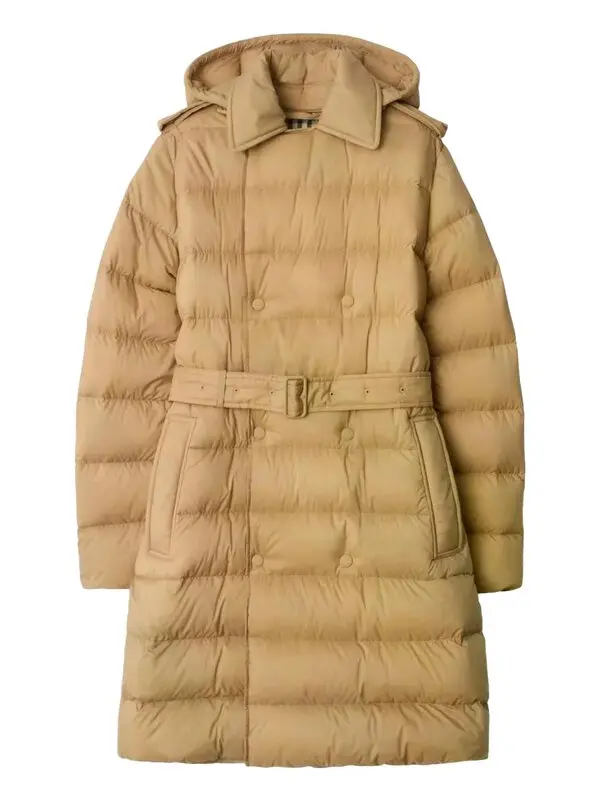 Burberry Belted Puffer Coat - Neutrals
