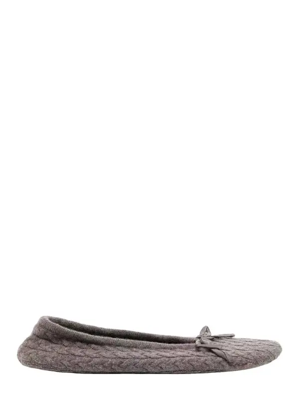 N.peal Cable Knit Slippers - Brown