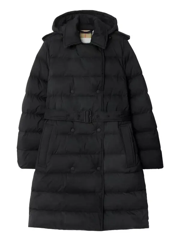 Burberry Double-breasted Belted Puffer Coat - Black
