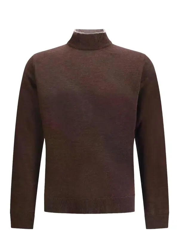 CRUNA Long-sleeved Mock Neck Sweater - Brown