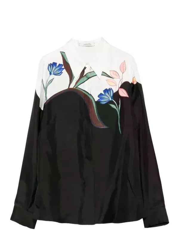 Dorothee Schumacher Floral-print Collared Shirt - Black