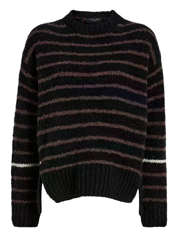 Proenza Schouler White Label Leonie Striped Wool Sweater - Black