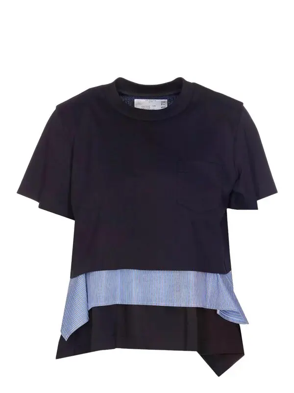 Sacai Pocket Asymmetrical Hem T-shirt - Blue