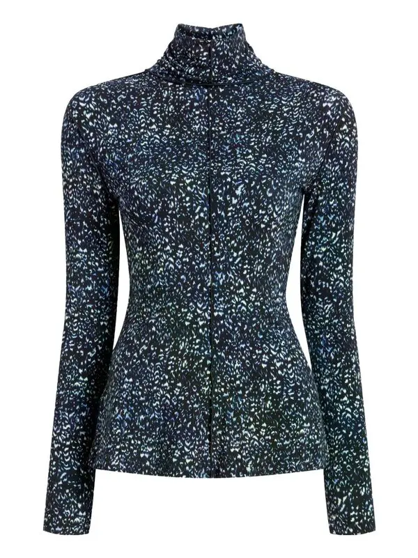 Proenza Schouler White Label Audrey Speckled Turtleneck Top - Blue