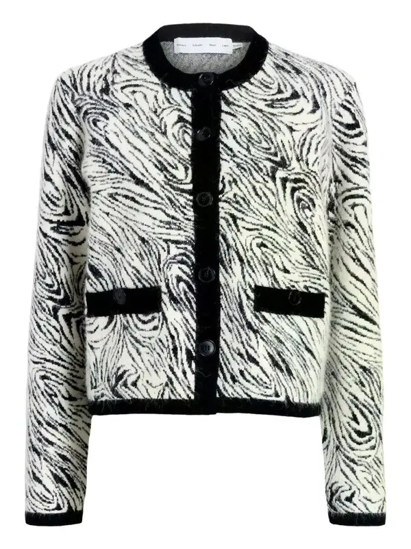 Proenza Schouler White Label Zebra-print Cardigan - Black