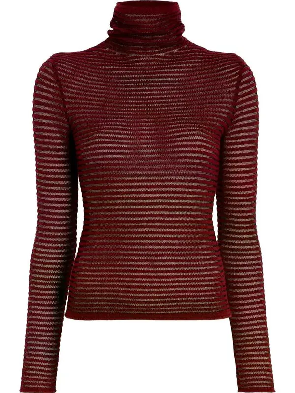 Proenza Schouler White Label Hailey Ribbed Turtleneck Top - Red