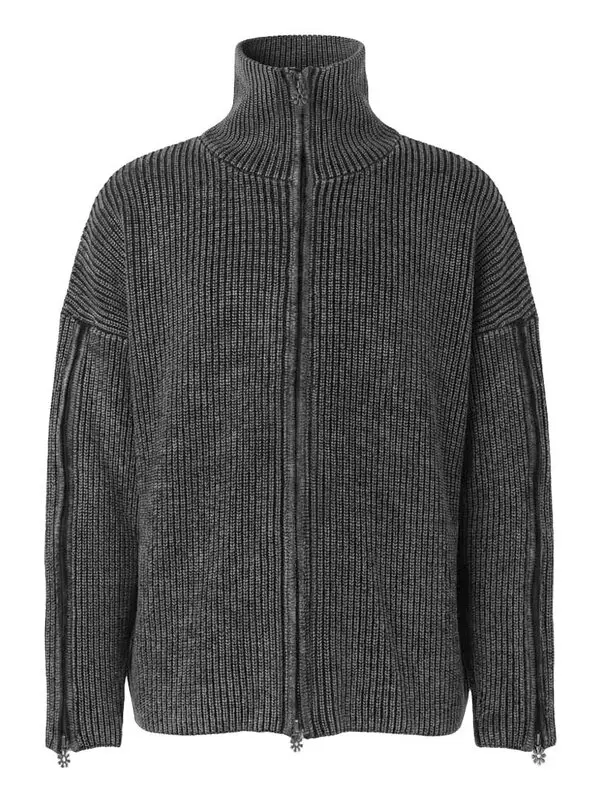PROTÉMOA Triple-zipped Cardigan - Grey