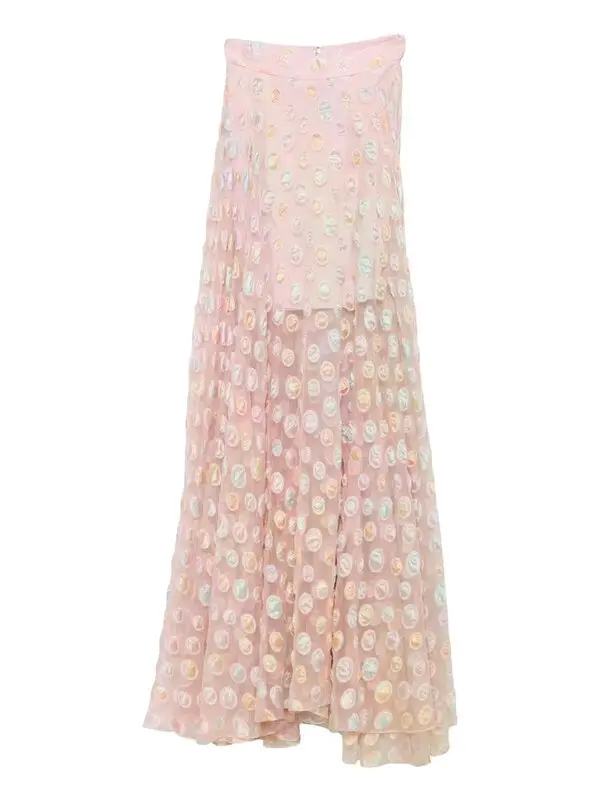GEMY MAALOUF Dot-embellished Long Skirt - Pink