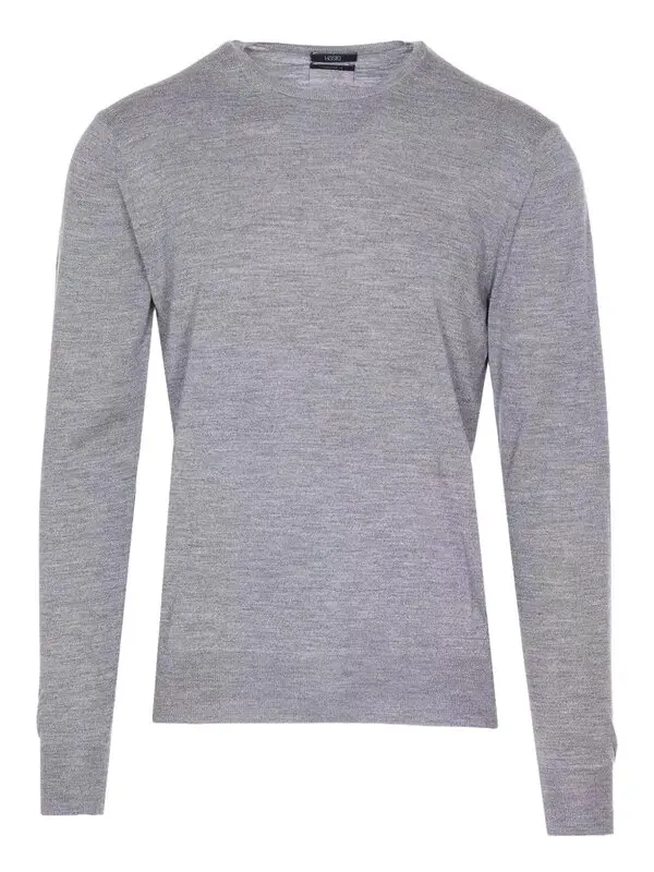 HOSIO Long-sleeve Crew-neck Wool Sweater - Grey
