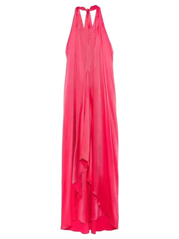 DANAMÉ Halterneck Ruffled Dress - Pink
