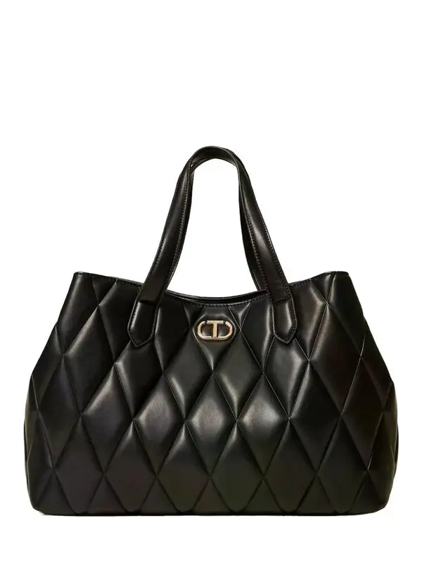 TWINSET Quilted Tote Bag With Detachable Strap - Black