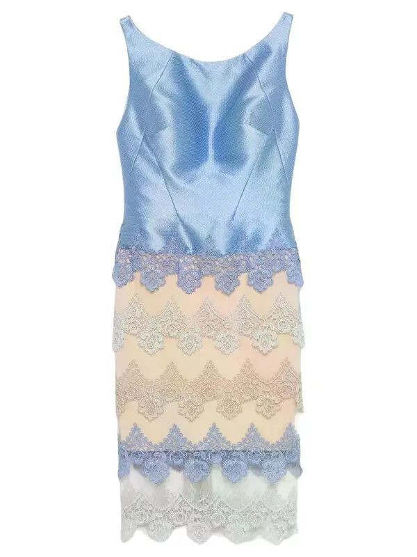 GEMY MAALOUF Lace-paneled Sleeveless Dress - Blue