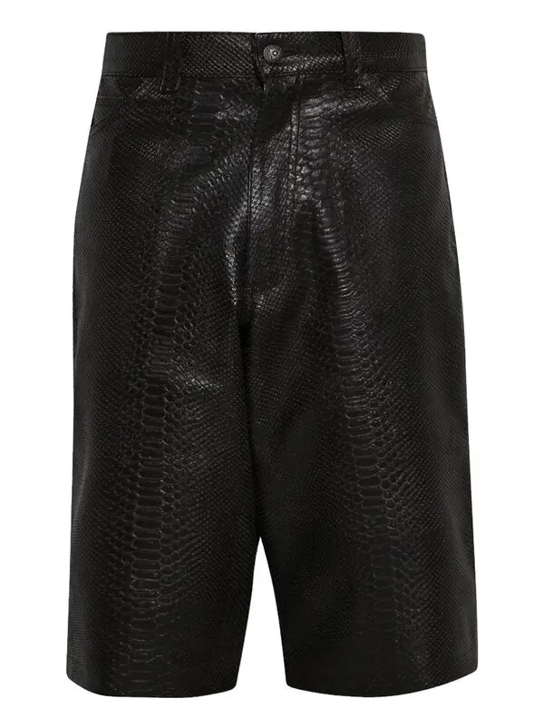 EARTHLING VIP Gravel Leather Shorts - Black