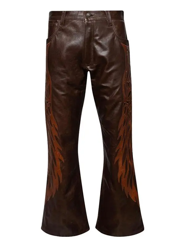 EARTHLING VIP Screaming Eagle Leather Pants - Brown