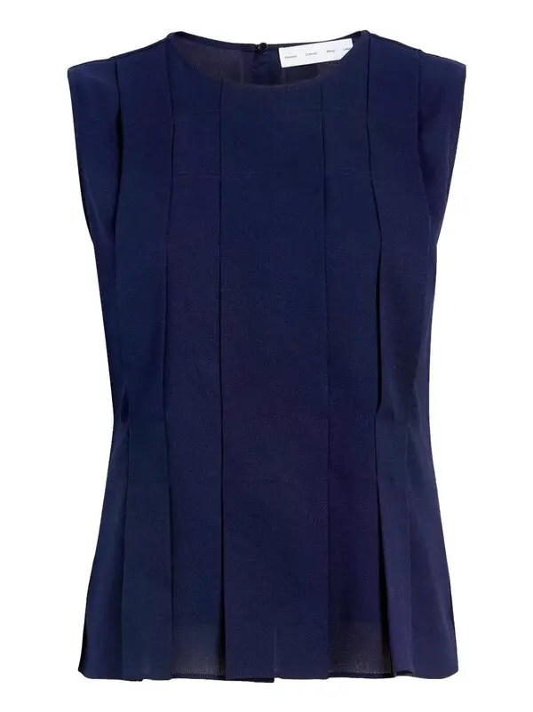 Proenza Schouler White Label Makayla Pleated Sleeveless Top - Blue