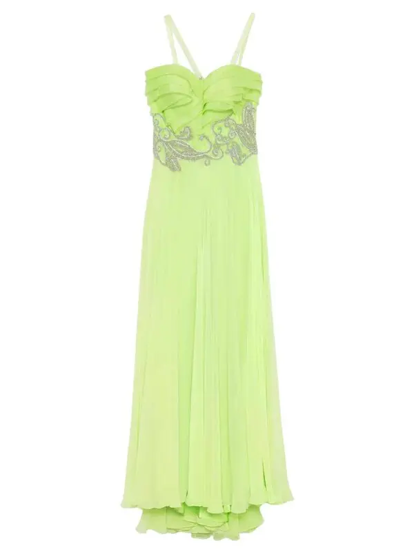GEMY MAALOUF Embellished Ruffled Dress - Green