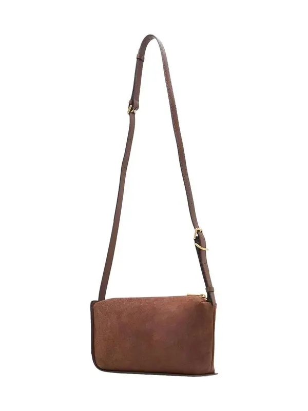 JOY GRYSON Crescent Suede Shoulder Bag - Brown