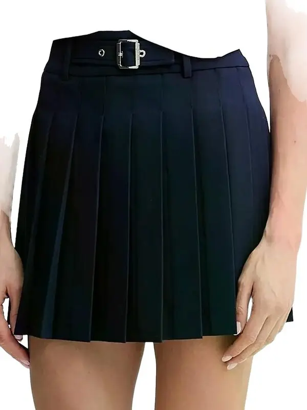 Liu Jo Belted Pleated Mini Skirt - Blue