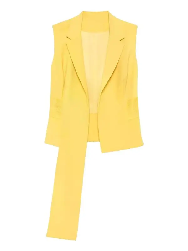 GEMY MAALOUF Lace-insert Sleeveless Waistcoat - Yellow