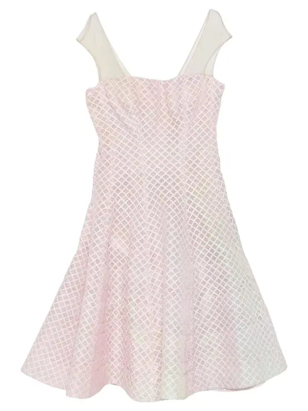 GEMY MAALOUF Geometric-patterned Mesh-insert Mini Dress - Pink