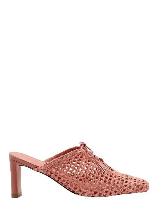 DANIELLA SHEVEL Bruna Raffia Mid-heel Sandal - Berry Petal