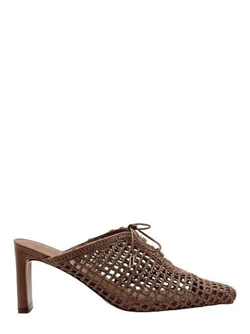 DANIELLA SHEVEL Bruna Raffia Mid-heel Sandal - Chestnut