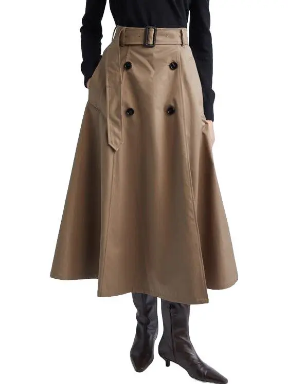 Burberry Brenda Cotton Gabardine Trench Mini Skirt - Clay Brown