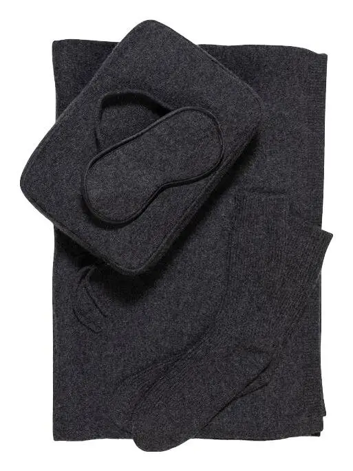 Sofia Cashmere Cashmere 4-piece Travel Set - Charcoal