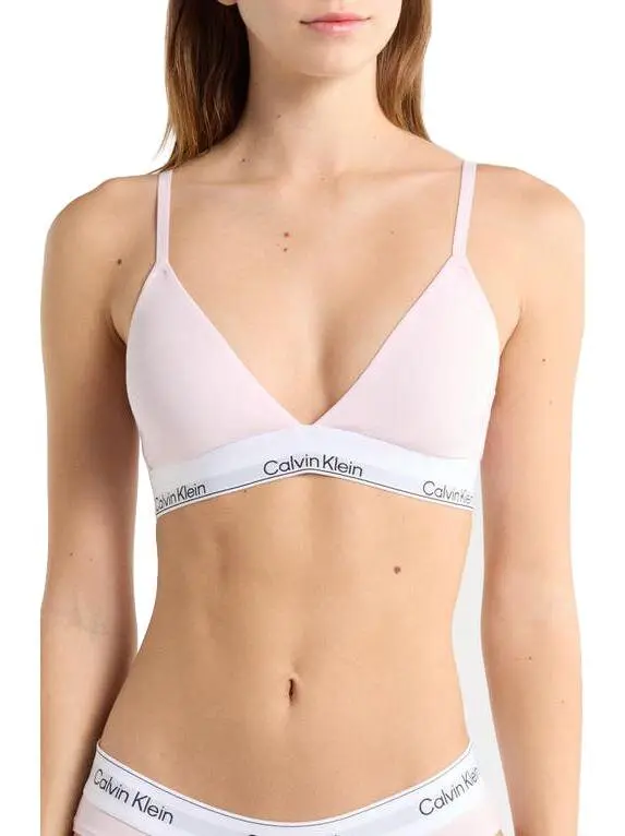 Calvin Klein Lightly Lined Racerback Bralette - Cradle Pink
