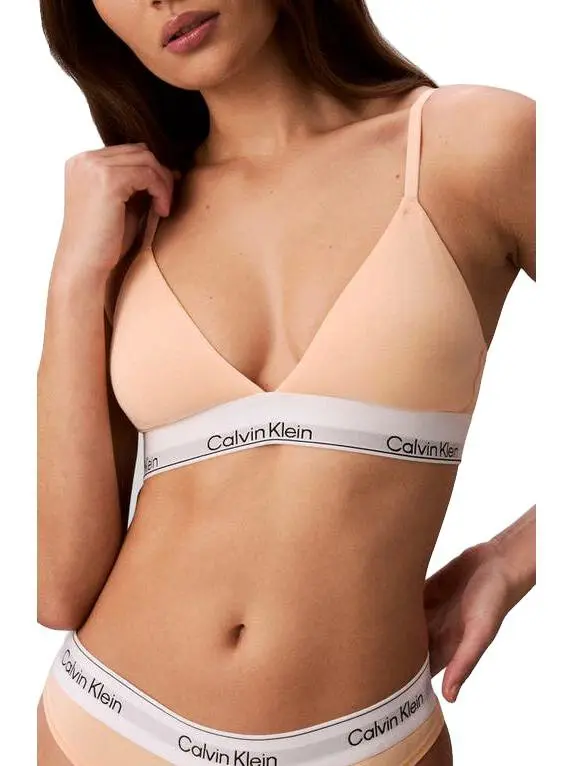 Calvin Klein Lightly Lined Racerback Bralette - Peach Bliss