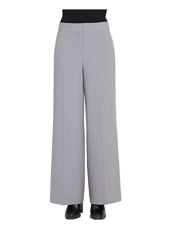 TAHARI ASL Wide Leg Trousers - Heather Grey
