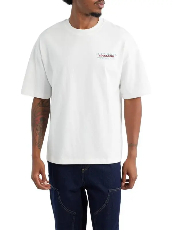 CRIMINAL DAMAGE Aprés Ski Oversize Graphic T-shirt - Off White
