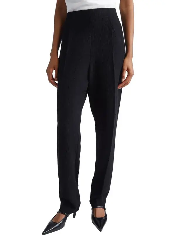 Emporio Armani Straight Leg Trousers - Solid Black