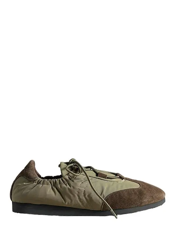 NAGUISA Raluca Lace-up Scrunch Sneakers - Olive
