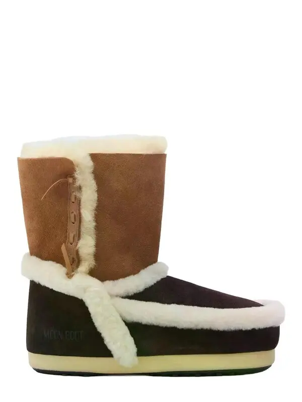 Moon Boot Evx Suede Shearling Boots - Brown