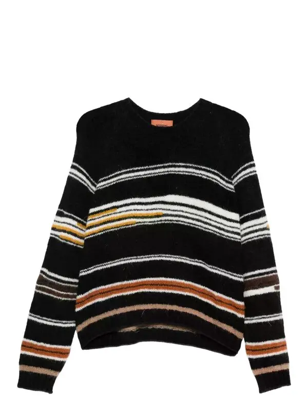 Missoni Striped Crew-neck Sweater - Black