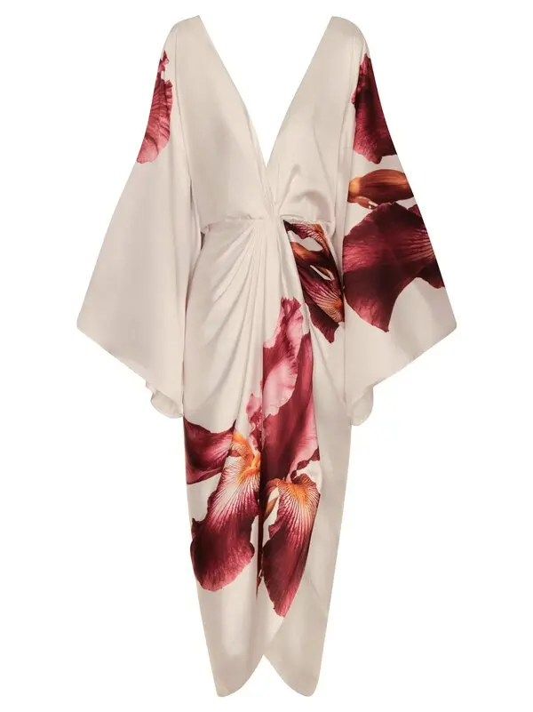 ANDRES OTALORA Hilo Ancestral Orchid-print Wrap Dress - Floral