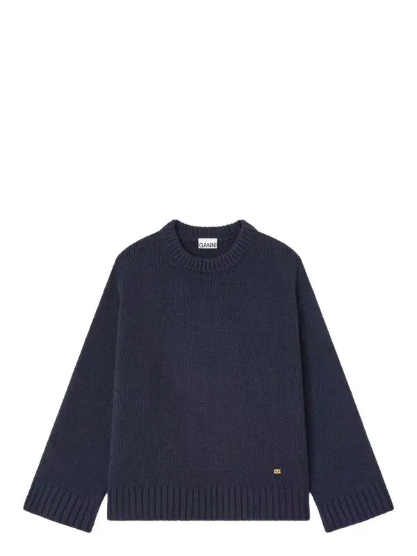 GANNI Drop Shoulder Sweater - Blue