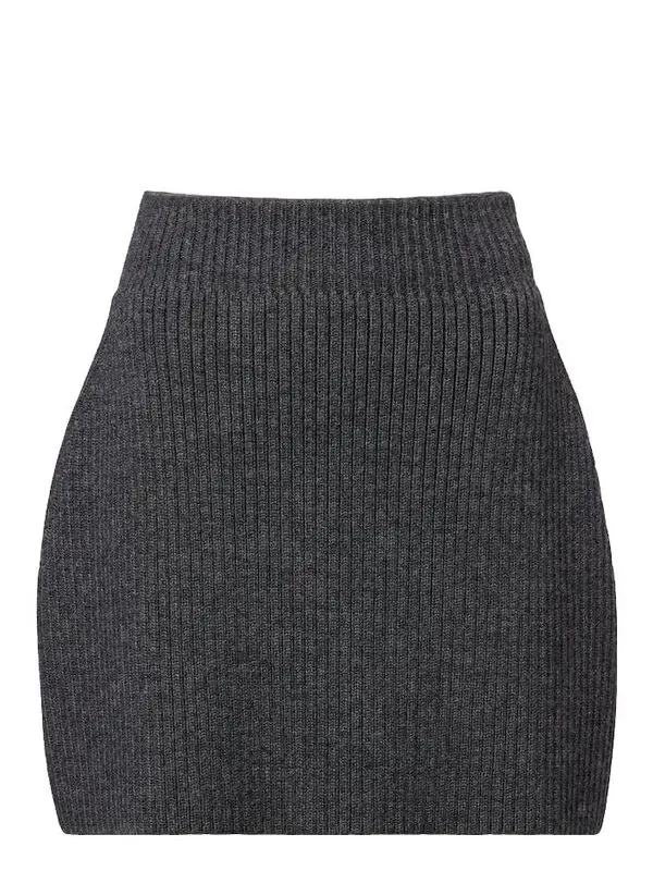 Givenchy Ribbed-knit Wool And Alpaca-blend Miniskirt - Grey