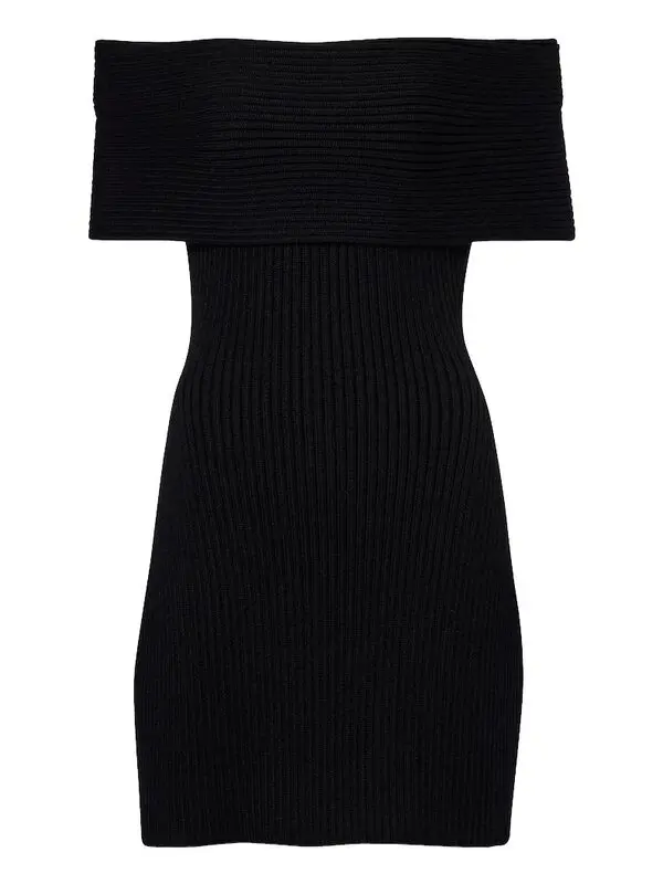 Givenchy Ribbed-knit Wool And Alpaca-blend Minidress - Black