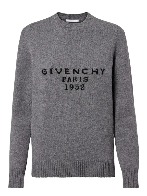 Givenchy Logo Wool And Cashmere Sweater - Grey