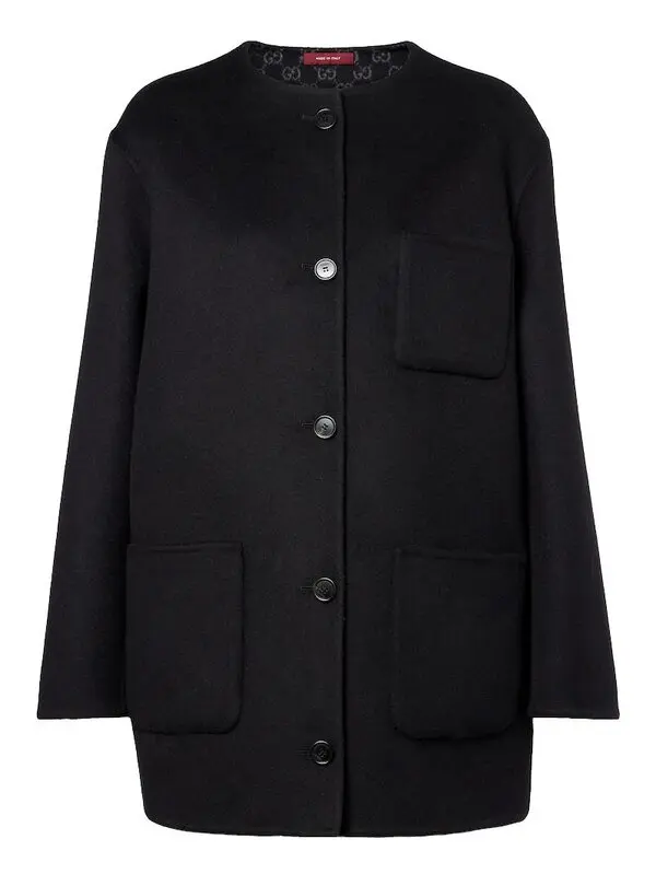 Gucci Gg Reversible Wool Jacket - Black