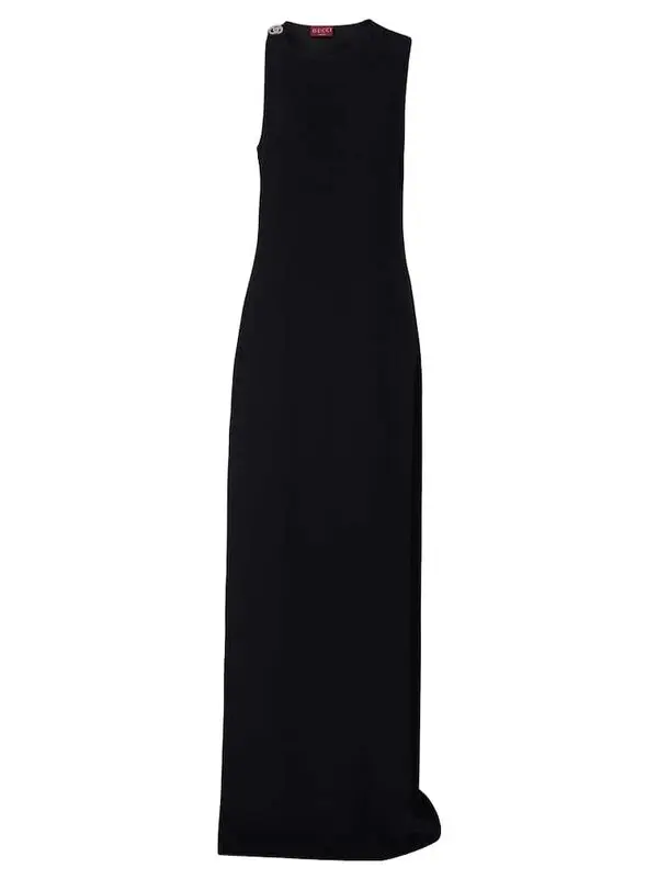 Gucci Double G Caped Gown - Black