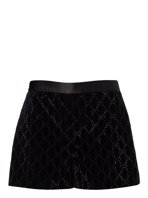 Gucci Embellished Denim Shorts - Black