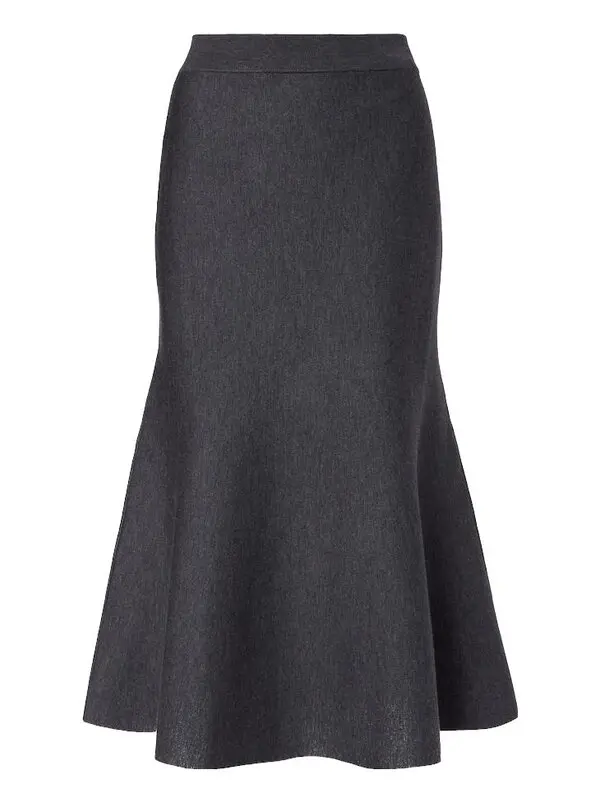 Gucci Wool-blend Midi Skirt - Grey