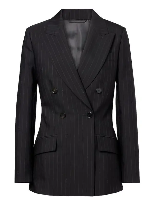 Gucci Pinstripe Wool Blazer - Black