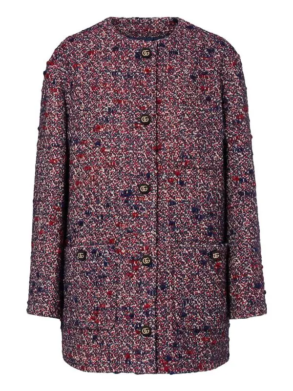 Gucci Wool-blend Tweed Jacket - Blue