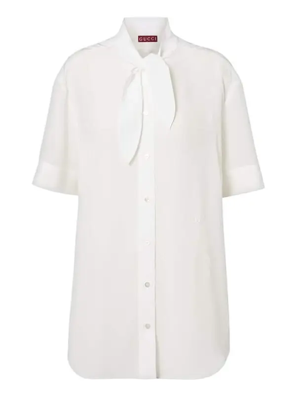 Gucci Sheer Silk Crepe Shirt - White