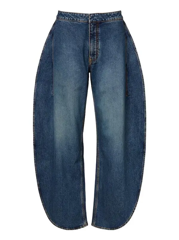 Alaïa Mid-rise Barrel-leg Jeans - Blue